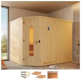 Weka Sauna "Varberg 4", ohne Ofen, (ohne Ofen), beige, Saunen, ohne Ofen