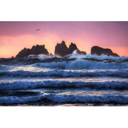 papermoon Fototapete "Photo-Art DANIEL GASTAGER, BANDON-STRANDSCHICHTEN", B/L: 3,5m x 2,6m, Bahnen: 7 Stk., bunt, Schlafzimmer, Tapeten