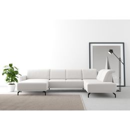 Sit & More Wohnlandschaft SIT & MORE, B:337cm H:84cm T:205cm, silber, Sofas, "Bailando U-Form", wahlweise mit Kopfteilverstellung und Vorziehsitz, motorisch