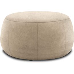 Hocker DOMO collection, B:75cm H:42cm T:75cm, beige, 95% Polyester, 5% Nylon, Wohnzimmer, Hocker, "800012", Hocker rund gepolstert