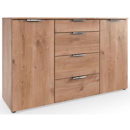 Kombikommode wimex, B:135cm H:84cm T:41cm, braun, Spanplatte, Schlafzimmer, Sideboards, "Level by fresh to go", 2-t&uuml;rig, mit 4 Schubladen und