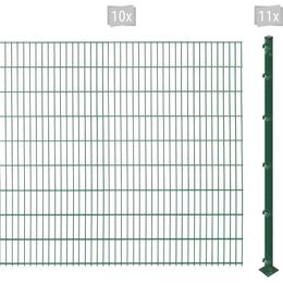 Arvotec Doppelstabmattenzaun "ESSENTIAL 183 zum Aufschrauben", H/L: 183cm x 20m, Pfosten: 11 Stk., gr&uuml;n, Zaunelemente, Zaunh&ouml;he 183 cm, Zaunl&auml;nge 2 -