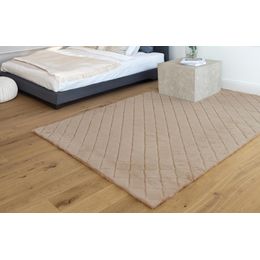 Teppich Padiro, B:80cm H:30mm L:150cm, beige, Polyester, Wohnzimmer, Teppiche, "Imala 125", Besonders weiche Haptik, flauschig, gepr&auml;gtes Muster