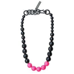 Damen Kette mit Anh&auml;nger "Alma", pink, Basic, Collezione Alessandro, Kunstfaser, Halsketten, aus Polyesterperlen