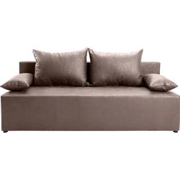 Schlafsofa, B:193cm H:88cm T:85cm, silber, exxpo - SOFA FASHION, Luxus-Microfaser (100% Polyester), Wohnzimmer, Sofas, "exxpo Tabou, Sofabett mit