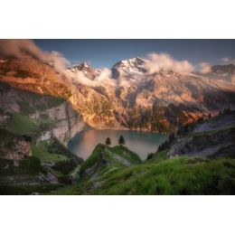 papermoon Fototapete "Photo-Art RICHARD BERESFORD HARRIS, OESCHINSEE", B/L: 3,5m x 2,6m, Bahnen: 7 Stk., bunt, Schlafzimmer, Tapeten