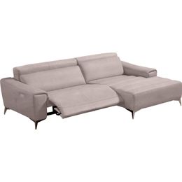 Ecksofa Egoitaliano, B:266cm H:95cm T:163cm, grau, Luxus-Micofaser Lederoptik (100% Polyester) ist ein neues technisches Gewebe mit einem visuellen