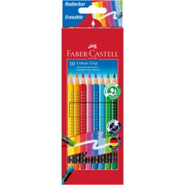 Faber-Castell Kinder Buntstift "Buntstift Colour Grip radierbar 10x Kartonetui"bunt, Holz, Stifte