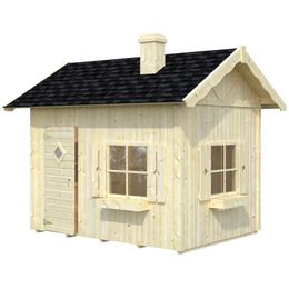 Palmako Kinder Spielhaus "Grete 3,7 m&sup2;", beige, Holzwerkstoff, B:258cm H:220cm T:223cm, Spielh&auml;user, mit Vorgefertigte Wandelemente