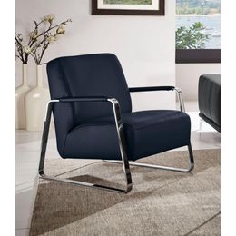Cocktailsessel W.Schillig, B:65cm H:82cm T:82cm, blau, Velourgewebe V41 (100% Polyester);Longlife Xtra-Leder Z59 - Glattleder;Longlife Xtra-Leder Z73