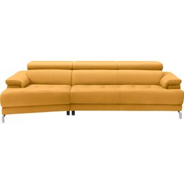 Ecksofa Egoitaliano, B:246cm H:99cm T:140cm, gelb, Leder &raquo;BULL&laquo; (echtes Rindsleder). Geschliffenes, pigmentiertes und behandeltes Rindsleder mit