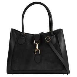 Samantha Look Damen Shopper, schwarz, Leder, clean, Taschen, echt Leder, Made in Italy