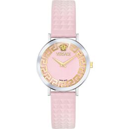 Versace Damen Quarzuhr "Versace DAEDALUS", rosa, Armbanduhren, Armbanduhr, Damenuhr, Swiss Made, Lederarmband, analog, Saphirglas