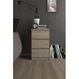 Kommode Inosign, B:40,4cm H:70,1cm T:50cm, braun, Spanplatte, Schlafzimmer, Sideboards, "Naia", Elegante und modernes Sideboard mit 3