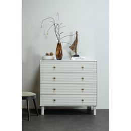 Sideboard Woood, B:94cm H:91cm T:52cm, grau, Holzwerkstoff, Metall, Wohnzimmer, Sideboards, "Madu", Schubladen-Kommode, H 91 cm x B 94 cm