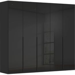 Dreht&uuml;renschrank Rauch, B:251cm H:223cm T:60cmschwarz, glas schwarz, griffe schwarz, Holzwerkstoff, Schr&auml;nke, "Kleiderschrank Schrank Garderobe