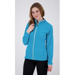 DEPROC Active Damen Fleecejacke "DECORAH II WOMEN", blau, Gr. 36, 100% Polyester, Jacken, weiche Fleecejacke in traditioneller Optik