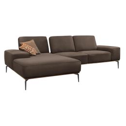 Ecksofa W.Schillig, B:279cm H:88cm T:178cm, braun, Longlife Xtra-Leder Z73: Naturwalkleder der Luxusklasse aus den erlesensten Rohh&auml;uten. Hautst&auml;rke