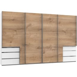 Schwebet&uuml;renschrank wimex, B:350cm H:216cm T:65cm, wei&szlig;, Schr&auml;nke, "Level by fresh to go", mit Synchron&ouml;ffnung