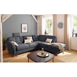 Kopfst&uuml;tze Home Affaire, B:50cm H:25cm T:10cm, grau, Luxus-Microfaser (100% Polyester), Luxus-Microfaser Lederoptik (100% Polyester), Struktur weich