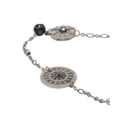 Firetti Damen Lange Kette "Figaro Blume", Metall, L: 92 B: 3mm, grau, Metall, B:3mm, Halsketten
