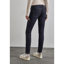 Street One Damen Bootcuthose, blau, Gr. 36, unifarben, Jeans, 72% Baumwolle, 27% Polyester, 1% Elasthan, Hosen, Middle Waist