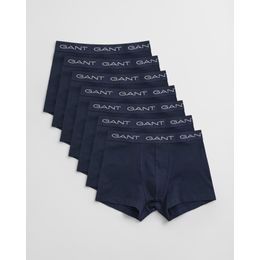 Gant Herren Trunk "TRUNK 7-PACK", Gr. S, blau, Jersey, Obermaterial: 95% Baumwolle, 5% Elasthan, unifarben, Unterhosen, Mit elastischem Bund