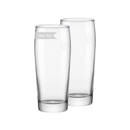 Van Well Bierglas "Willi Becher geeicht 0,25 l 120er Set transparent", &Oslash; 6,5cm x 14,3cm, 250ml, 120 tlg., bunt, Trinkgef&auml;&szlig;e, Sp&uuml;lmaschinenfest,