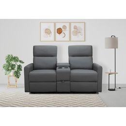2-Sitzer Home Affaire, B:167cm H:102cm T:95cm, grau, Kunstleder, Sofas, "Daoulas, 2er-Kinosofa, TV-Sessel, Multimedia-Sofa", Kinosofa mit