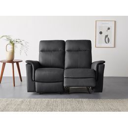 2-Sitzer Home Affaire, B:144cm H:99cm T:92cm, schwarz, Echtleder 100% Echtleder;Kunstleder 100% Polyurethan, Sofas, "Southbrook", mit manueller und