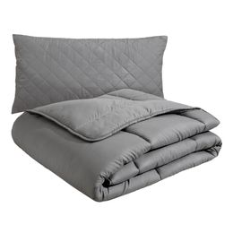 Microfaserbettdecke + Microfaserkissen OTTO HOME, grau, Bezug: 100% Polyester. F&uuml;llung: 100% Polyester, Bettwaren-Sets, "Clarra Spar Set, Decke +