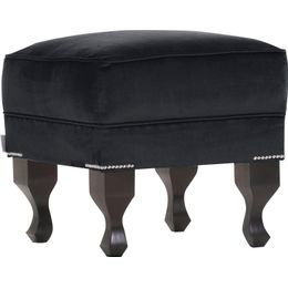 Hocker GUTMANN FACTORY, B:55cm H:46cm T:55cm, schwarz, 100% Polyester, Wohnzimmer, Hocker, "New Barock"