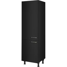 K&uuml;hlmodul Nobilia, B:60cm H:216,6cm T:58,3cm, schwarz, Schr&auml;nke, ""Touch", f&uuml;r ein K&uuml;hl- und Gefrierschrank, Ausrichtung w&auml;hlbar", vormontiert,