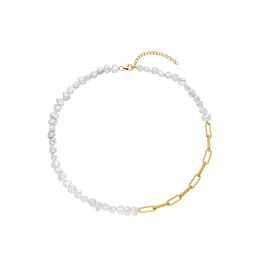 Firetti Damen Perlenkette "Schmuck Geschenk Halsschmuck Halskette Perle", Perlen Silber 925 (Sterlingsilber), L: 49, gold, Perlen, Silber 925