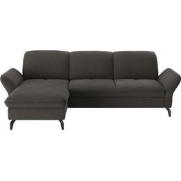 Sit & More Ecksofa SIT & MORE, B:267cm H:88cm T:200cm, grau, 100% Polyester, Wohnzimmer, Sofas, "Leandro L-Form", Wahlweise mit Bett-, Kopfteil - und