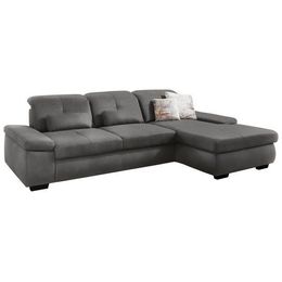 Ecksofa DIE PLANBAR, B:309cm H:85cm T:195cm, grau, 85% Polyester;15% Nylon, Wohnzimmer, Sofas, "MP-IN16012 L-Form, mit Kaltschum-Polsterung", inkl.
