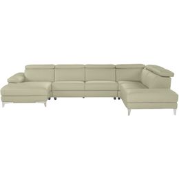 Wohnlandschaft Calia italia, B:362cm H:80cm T:236cm, blau, Sofas, "Nove, mit erstklassigem Sitzkomfort, Kopfteilverstellung", U-Form, hochwertiger