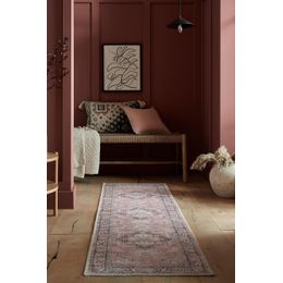 Teppich FLAIR RUGS, B:60cm H:4mm L:230cm, rosa, Kunstfaser, Wohnzimmer, Teppiche, "Windsor", Waschbarer Teppich