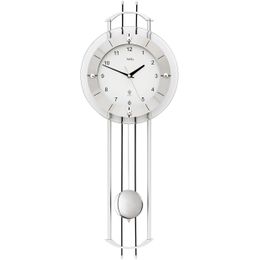 AMS Funk-Pendelwanduhr "F5248", B/H/L: 24cm x 7cm x 68cm, silber, Wanduhren, Quarzuhr, Metall-/Kunststoffgeh&auml;use,Esszimmer,Wohnzimmer