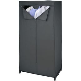 Wenko Stoffschrank "Modell Deep Black", B/H/T: 75cm x 150cm x 50cm, schwarz, Schr&auml;nke, mit Kleiderstange & Rei&szlig;verschluss, stabiles Metallgestell,