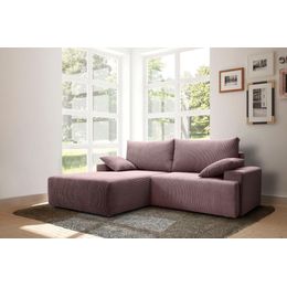 Ecksofa, B:240cm H:92cm T:177cm, rosa, exxpo - SOFA FASHION, Wohnzimmer, Sofas, "Orinoko, aktuelles Design und hoher Sitzkomfort, L-Form", inkl.