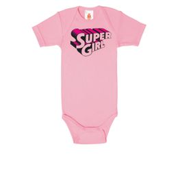 logoshirt Jungen Body, Gr. 98, pink, 100% Baumwolle, bedruckt, Bodys, mit trendigem Super-Girl-Schriftzug