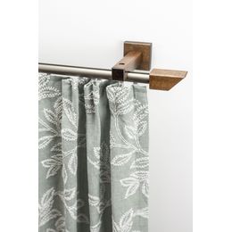 Gardinenschiene Garesa, L:540cm, braun, Gardinenstangen, "Cubus, Quadros Innenlauf", Innenlauf-Vorhanggarnitur, verl&auml;ngerbar, Holz-Aluminium