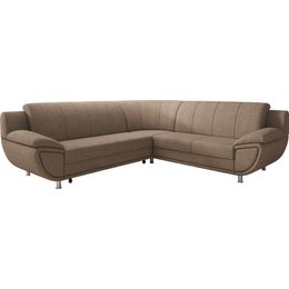 Ecksofa Trendmanufaktur, B:267cm H:85cm T:247cm, braun, Struktur (100% Polyester), Wohnzimmer, Sofas, "Rondo II, zeitlos & elegant, bequeme