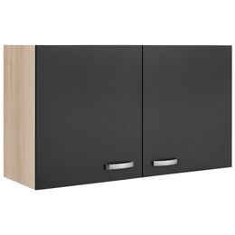 H&auml;ngeschrank Optifit, B:100cm H:57,6cm T:34,6cm, grau, K&uuml;che, Schr&auml;nke, "Faro", mit Metallgriffen, Breite 100 cm
