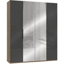 Kleiderschrank wimex, B:200cm H:236cm T:58cm, grau, Schlafzimmer, Schr&auml;nke, "Level by fresh to go", mit Glas- und Spiegelt&uuml;ren