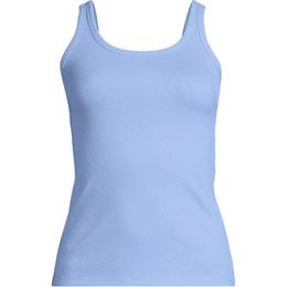 LANDS' END Ripp-Tanktop, Damen,  Blau, Elasthan/Baumwoll-Mischung, by Lands' End