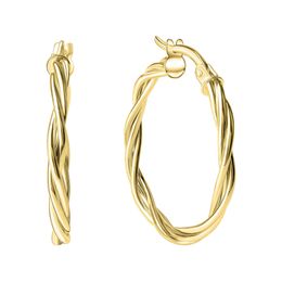 Firetti Damen Paar Creolen "Schmuck Geschenk Gold 375 Ohrschmuck Creole", 24mm, Gelbgold 375, gold, Gelbgold 375, Ohrringe