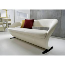 K+w Komfort & Wohnen Polsterbank, B:204cm H:83cm T:68cm, wei&szlig;, K+W KOMFORT & WOHNEN, Bronco: Nappaleder pigmentiert, Dickleder, 1, 3/1, 5mm, mit rustikal gek&ouml;rnten