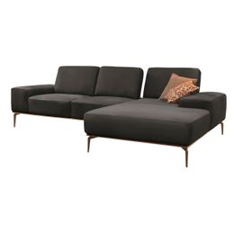 Ecksofa W.Schillig, B:279cm H:88cm T:178cm, grau, Longlife Xtra-Leder Z73: Naturwalkleder der Luxusklasse aus den erlesensten Rohh&auml;uten. Hautst&auml;rke